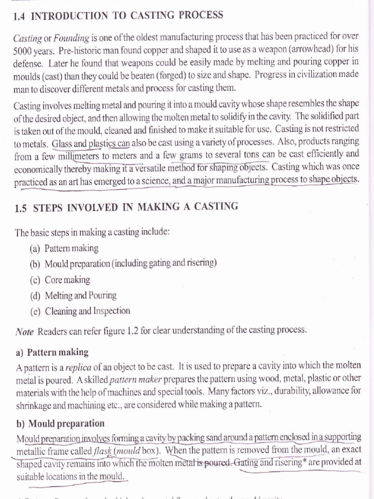 Casting notes-EME-1 | Download Free PDF | Casting | Casting (Metalworking)