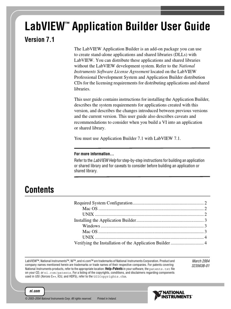 Labview Application Builder User Guide: Instruments Software License ... Labview Application Builder User Guide: Instruments Software License ...