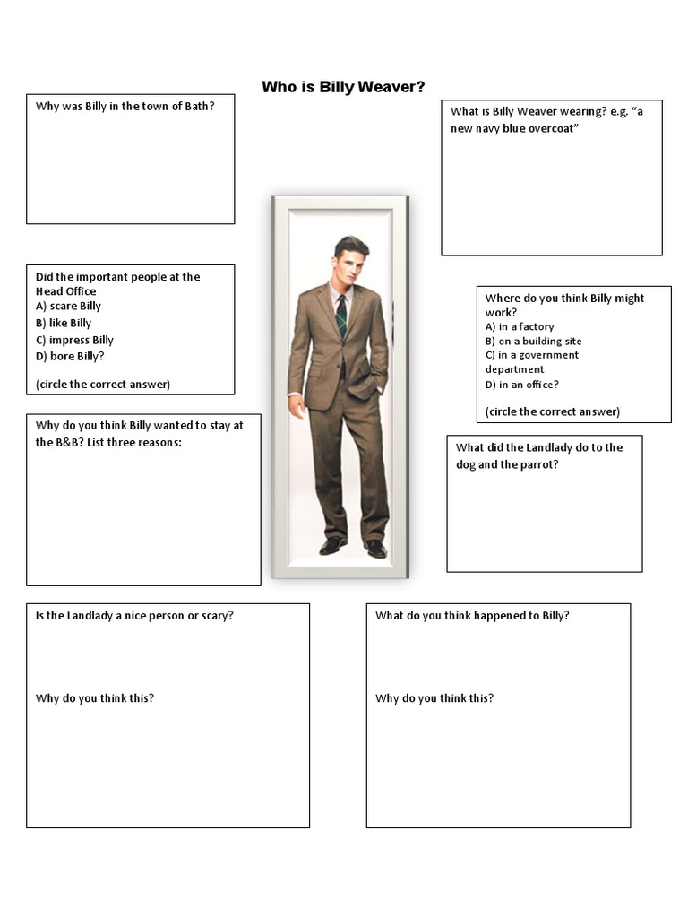 Who Is Billy Weaver?: A) in A Factory B) On A Building Site C) in A ...