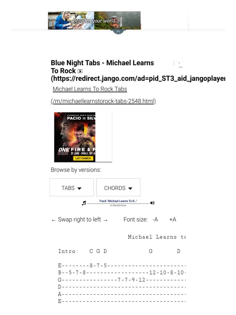 Blue Night Tabs - Michael Learns To Rock | PDF | Songs