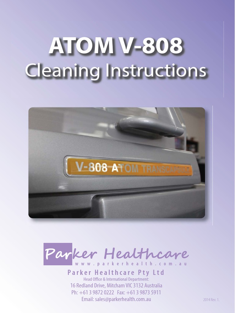 ATOM V-808: Cleaning Instructions | PDF | Equipment | Manufactured Goods