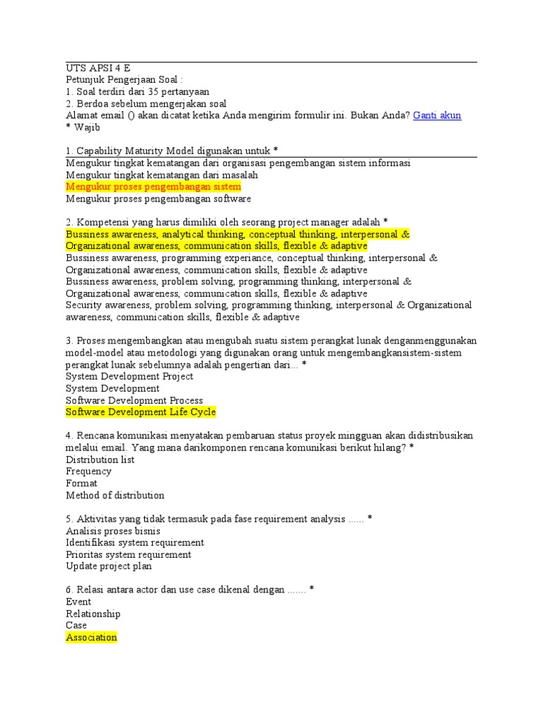 Uts Apsi 4 e | PDF | Bisnis | Komputer