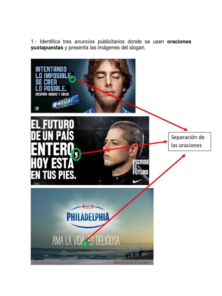Análisis de Anuncios con Oraciones Yuxtapuestas | PDF | Sintaxis ...