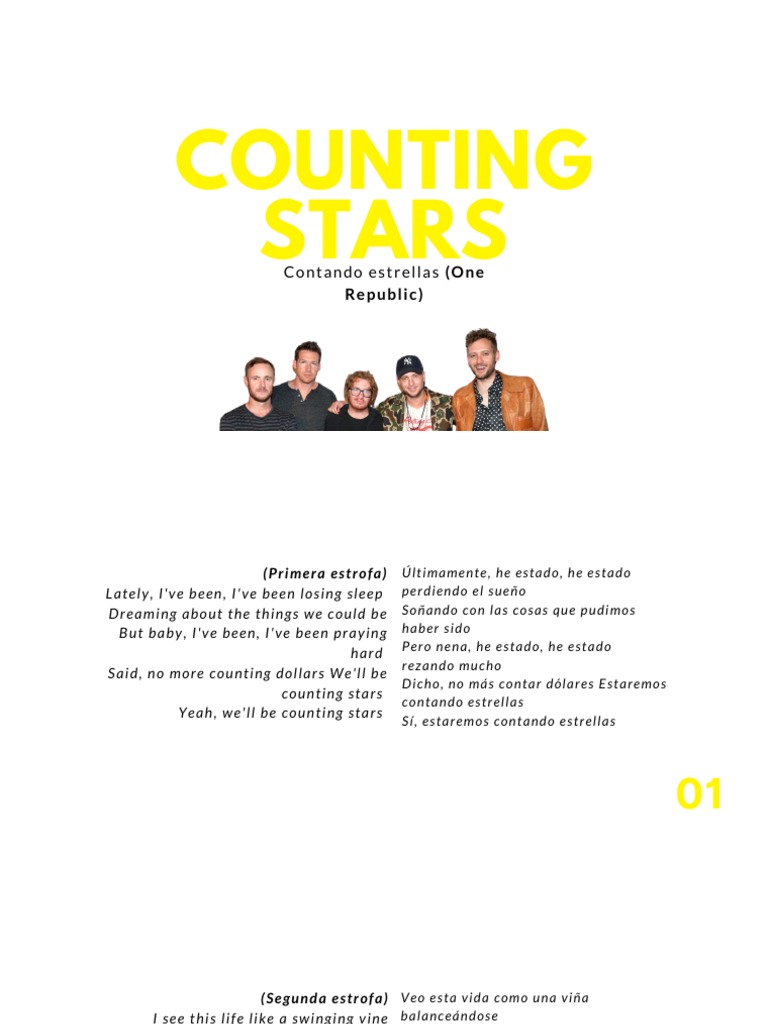 Letra de la canción counting stars | PDF