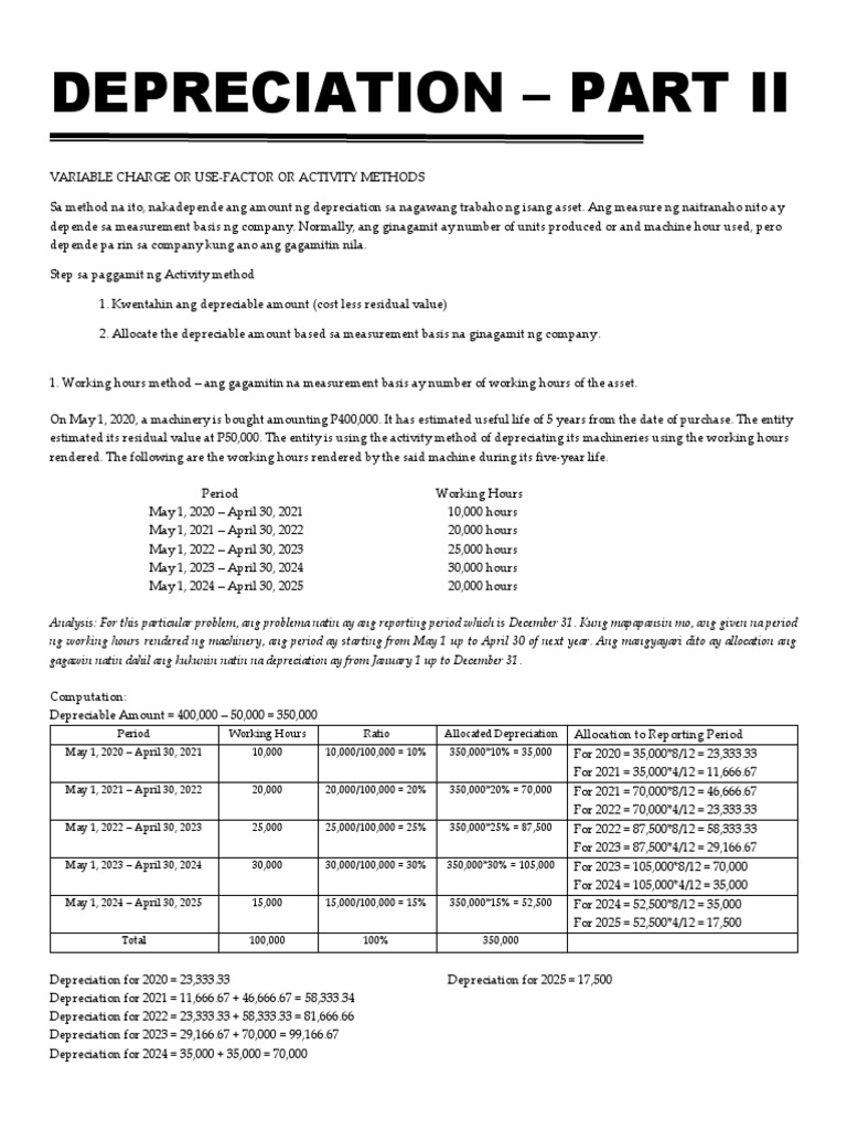 FAR Handout Depreciation Part 2 | PDF | Depreciation | Expense