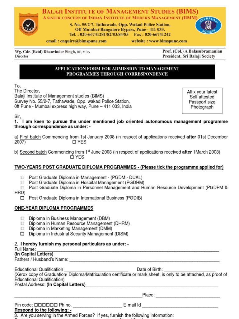 Bims Form | PDF | Cheque | Postgraduate Education