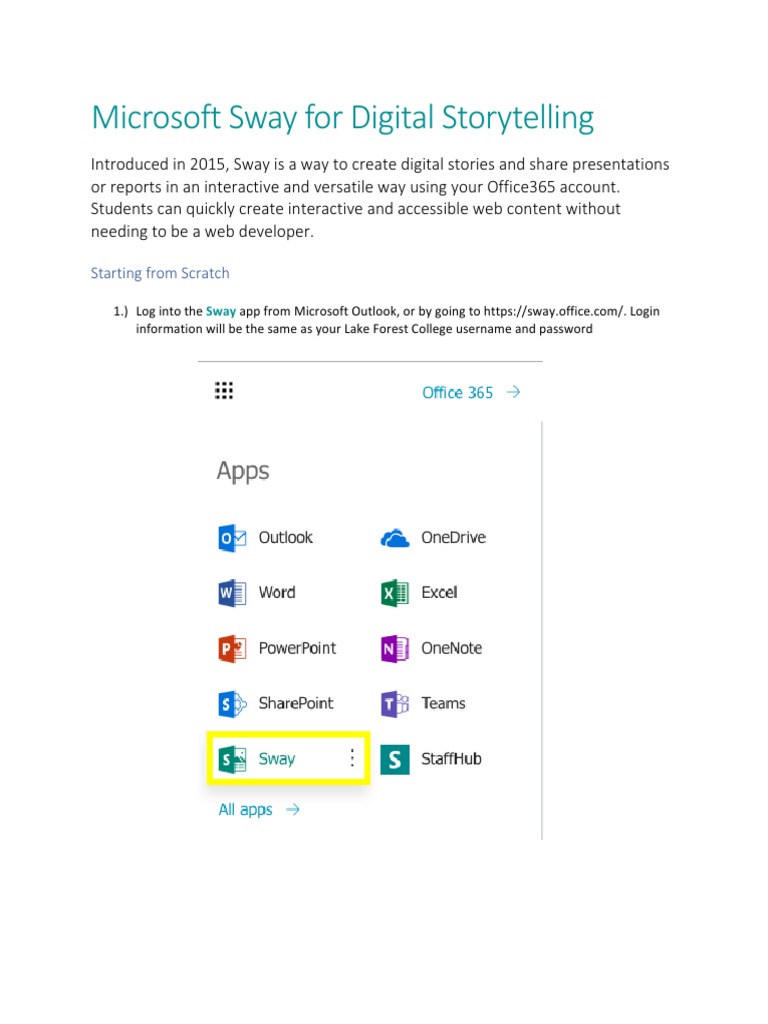 Microsoft Sway For Digital Storytelling: Starting From Scratch | PDF ...