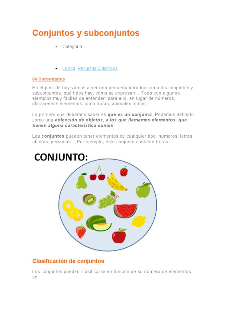 Conjuntos y Subconjuntos | PDF