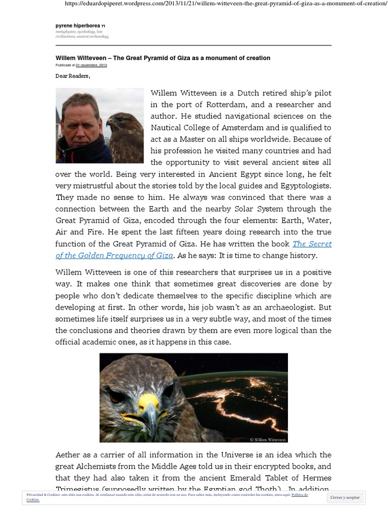 Willem Witteveen - The Great Pyramid of Giza As A Monument of Creation ...