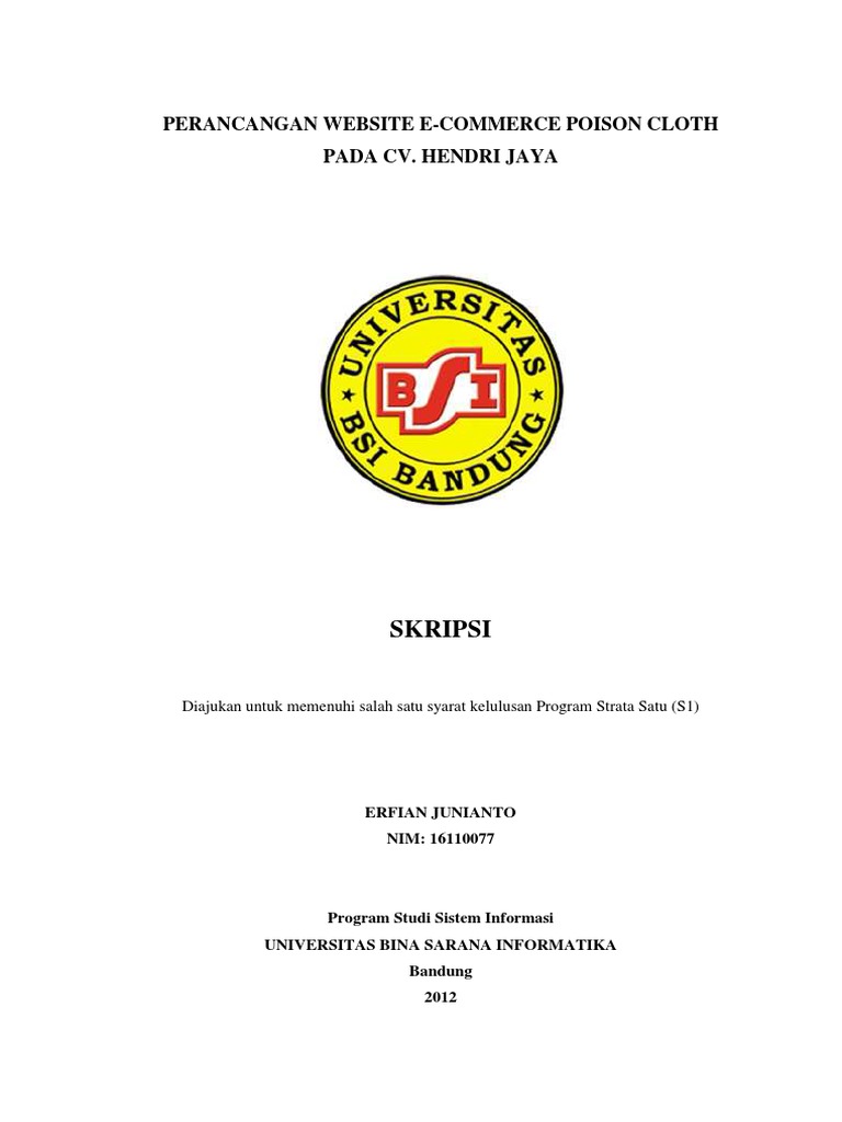 Skripsi - Perancangan Website E-Commerce PDF | PDF