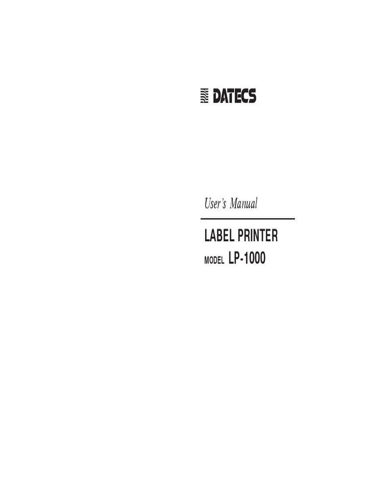 1 Datecs: Label Printer LP-1000 | PDF | Electrical Connector | Printer ...