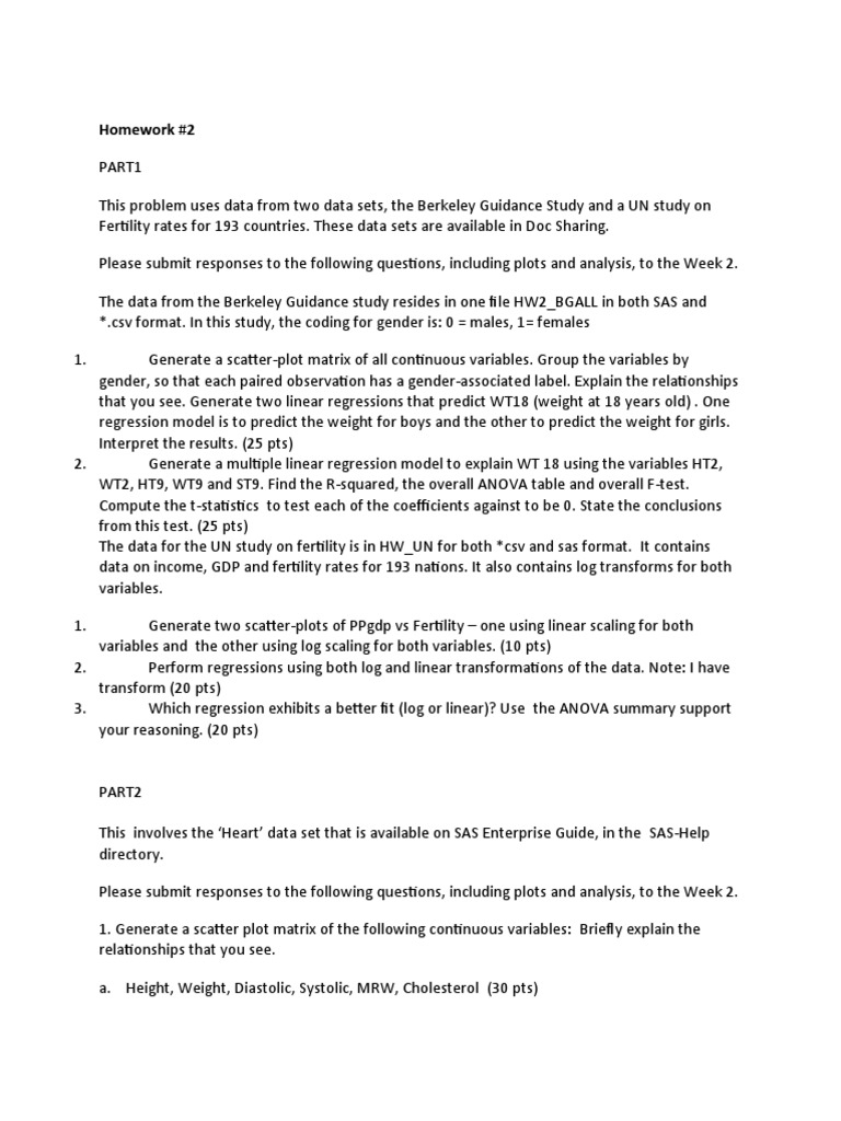 Homework2 | PDF | Dependent And Independent Variables | Regression Analysis