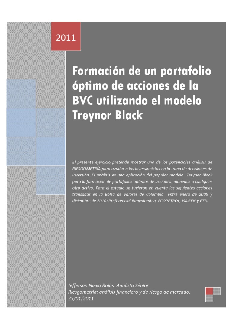 Formación de Un Portafolio Óptimo de Acciones de La BVC Utilizando El ...
