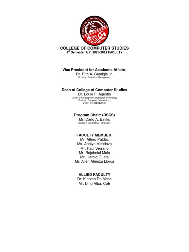 CCS List Faculty | PDF