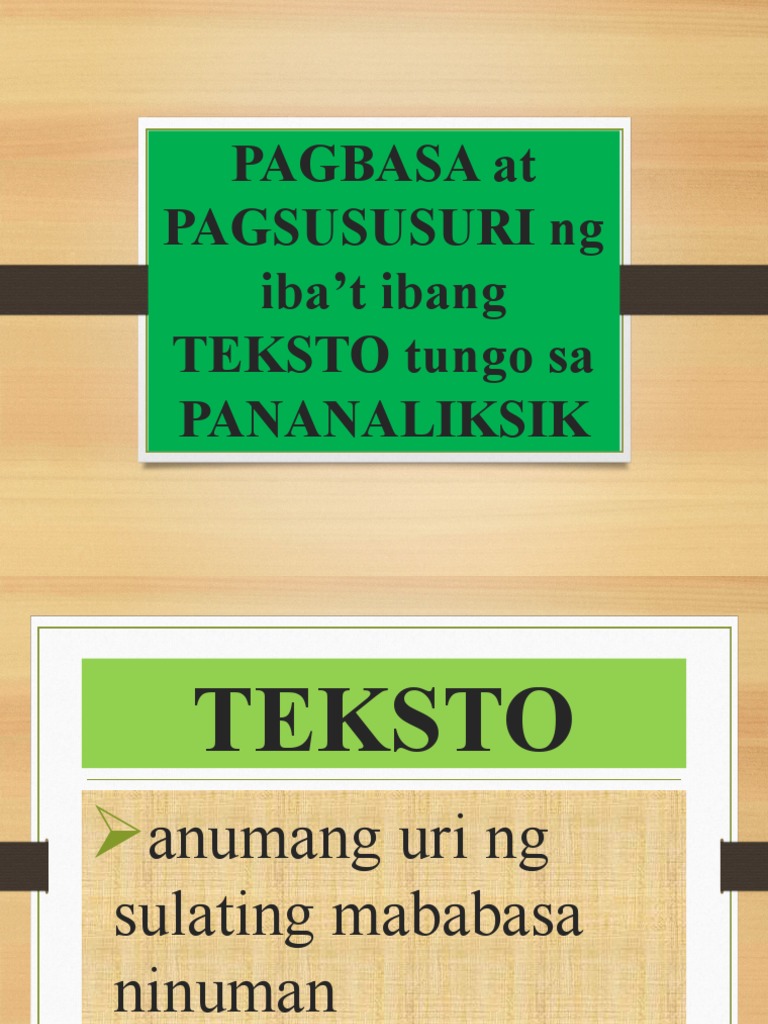 PAGBASA at PAGSULAT | PDF