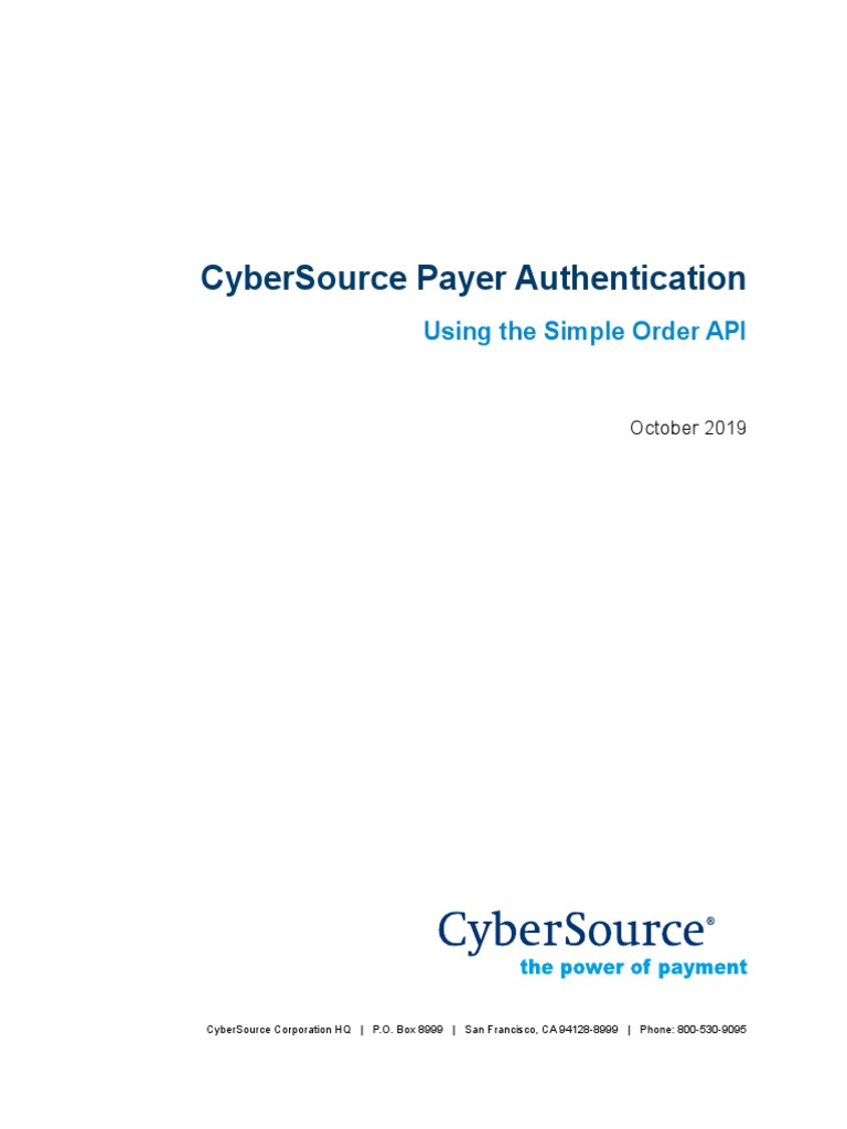 Payer Authentication SO API | PDF | Authentication | Application Programming Interface