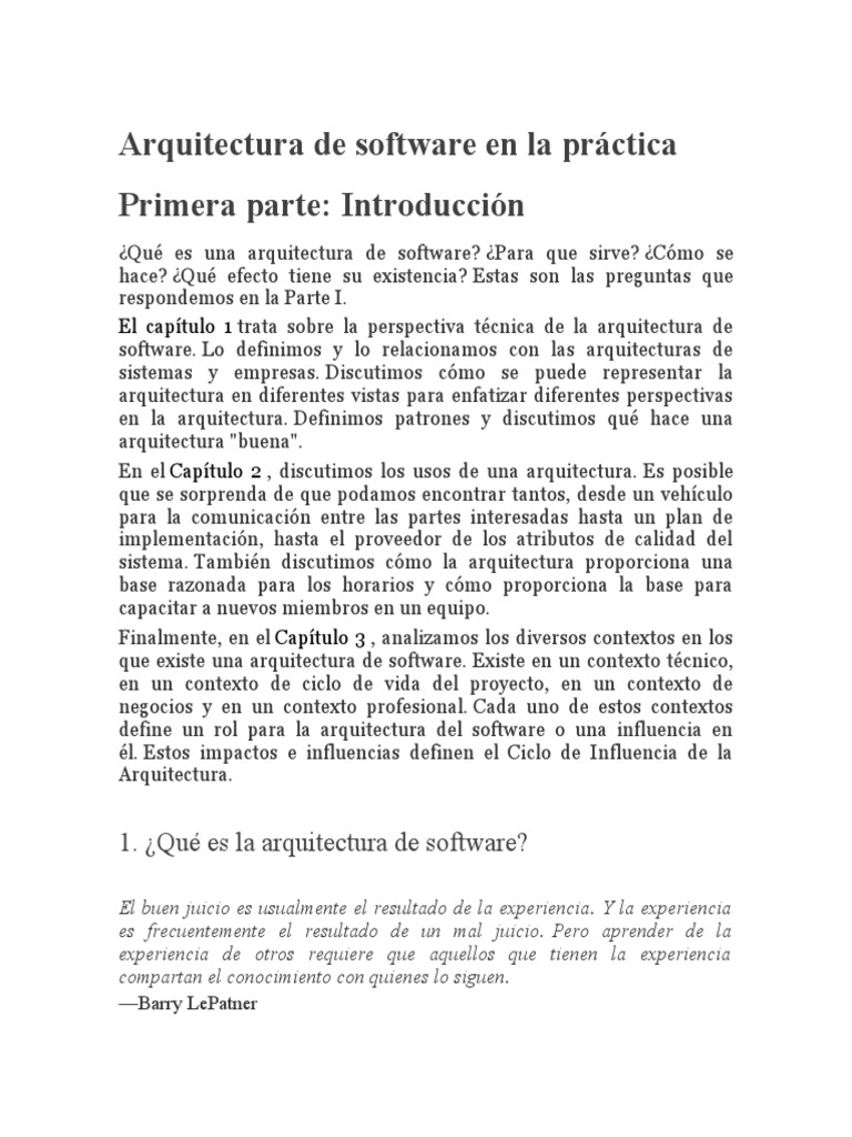 Software Architecture in Practice Espano | PDF | Software | Unidad ...