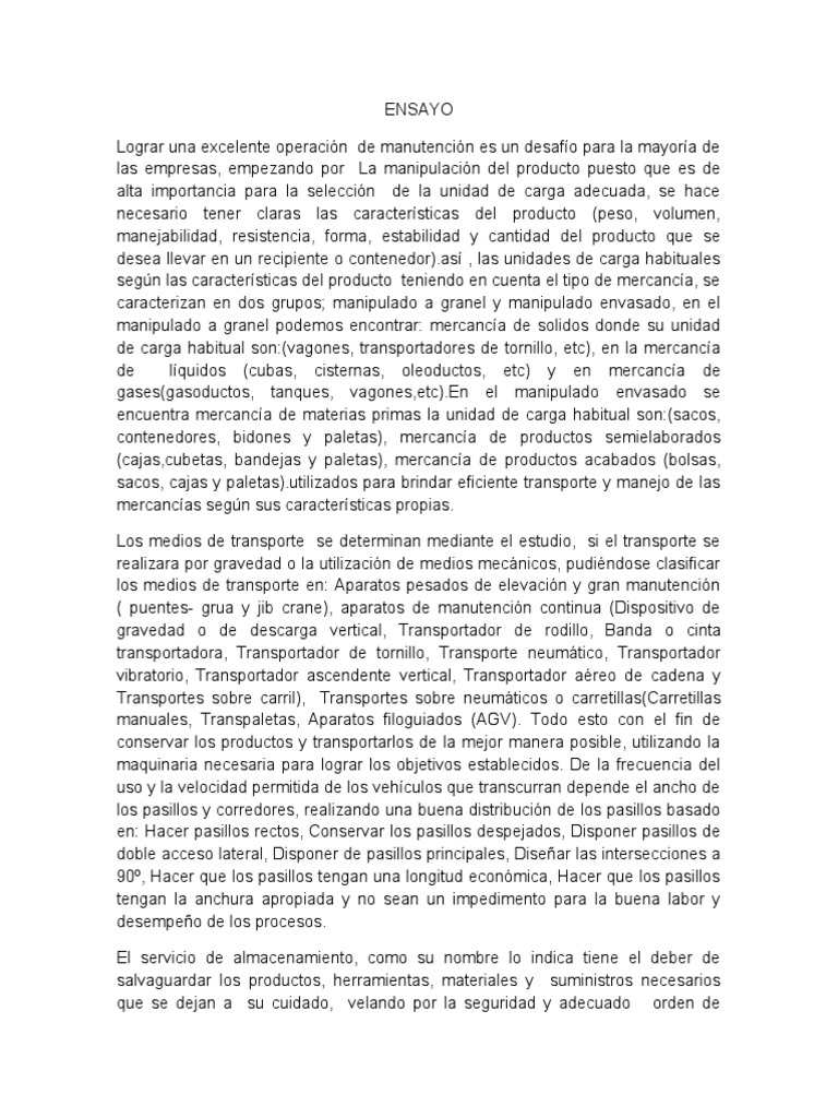 Ensayo Mario Avilez - Fase - 3 | PDF | Almacén | Papel