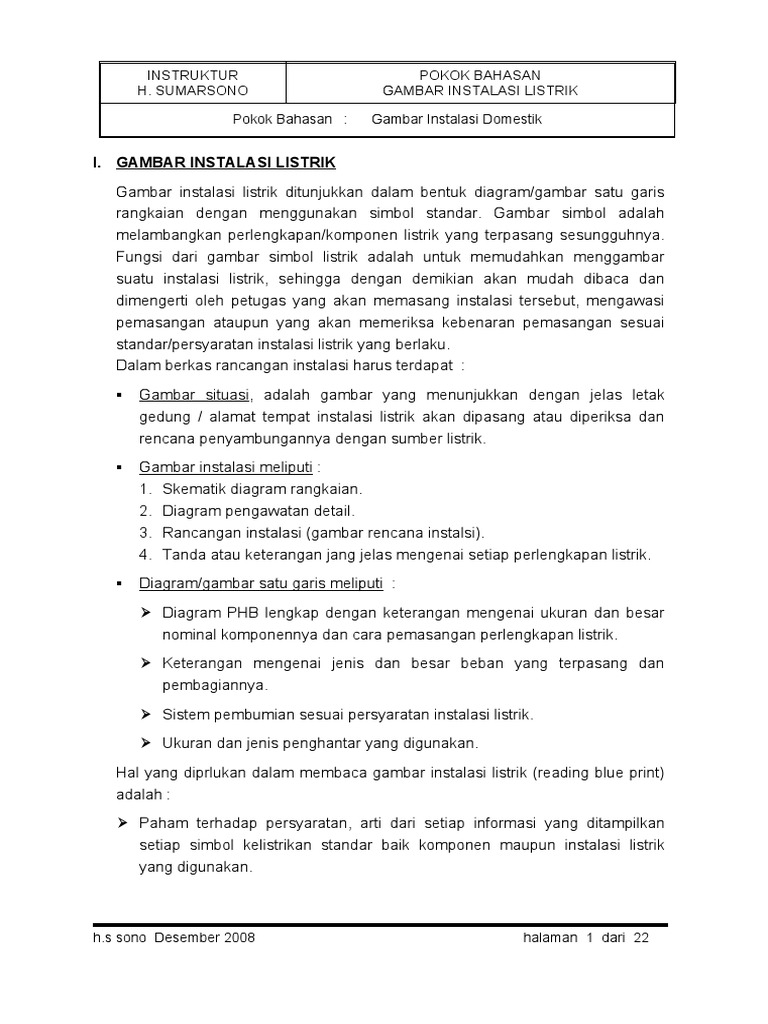 03a-Simbol Diagram Dan Gambar Instalasi Pencahayaan | PDF