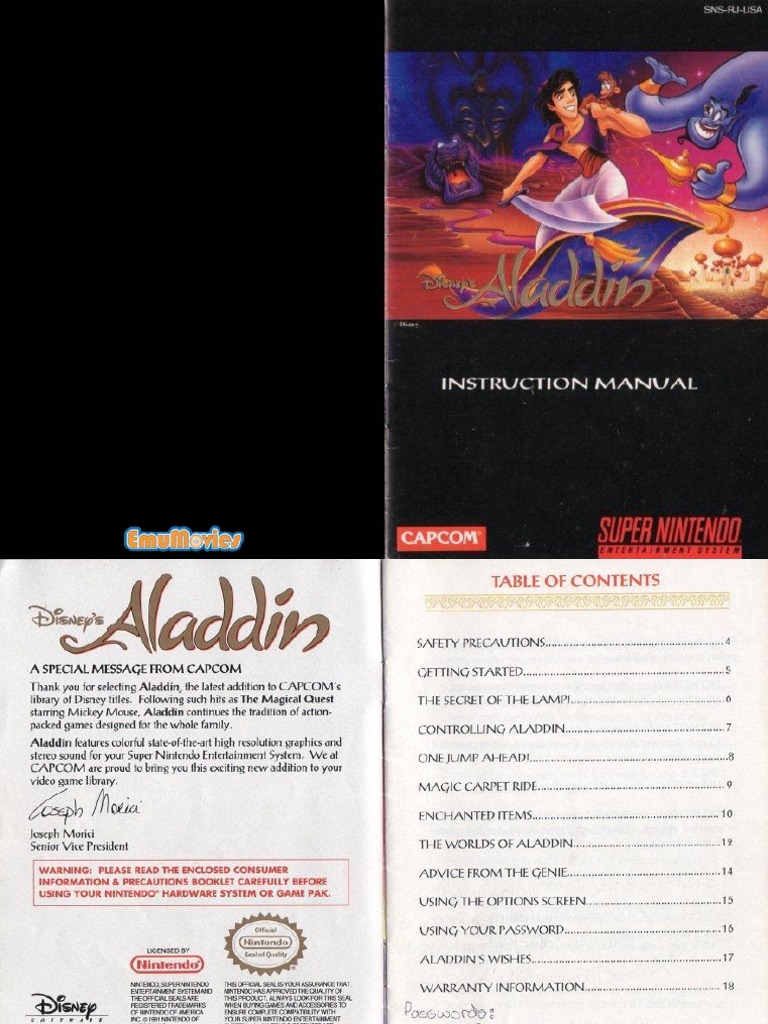 Disney-S Aladdin - 1993 - Capcom Co., Ltd. | PDF