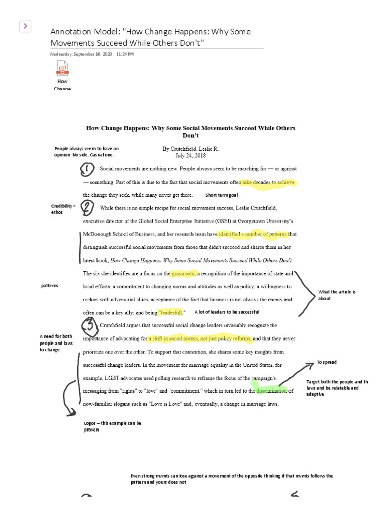 Annotation Model: "How Change Happens: Why Some Movements Succeed While ...
