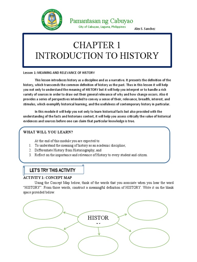 Lesson 1 Meaning and Relevance of History | PDF | Historian ...
