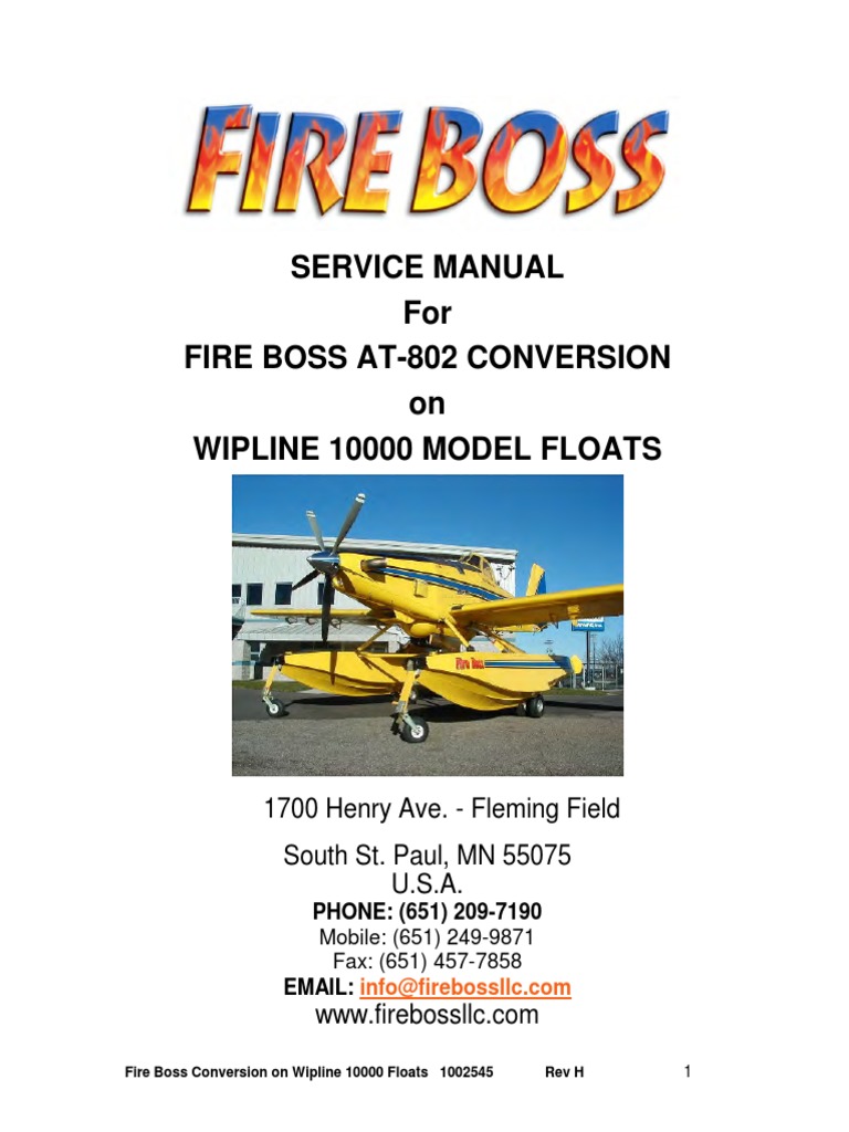 Service Manual for Fire Boss AT-802 Conversion on Wipline 10000 Model ...