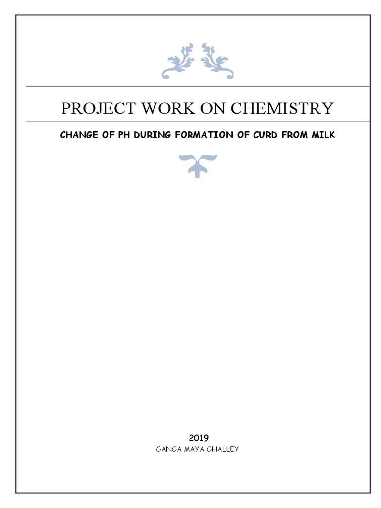Project Work On Chemistry: Change of PH During Formation of Curd From ...