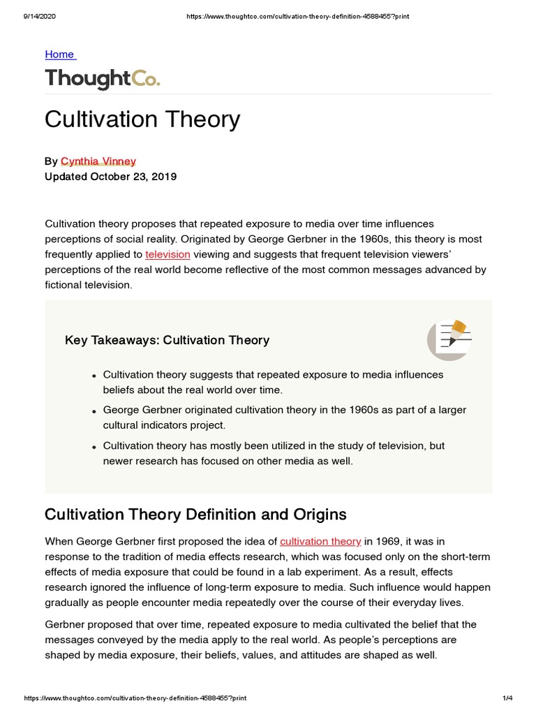Cultivation Theory Definition and Origins | Download Free PDF ...