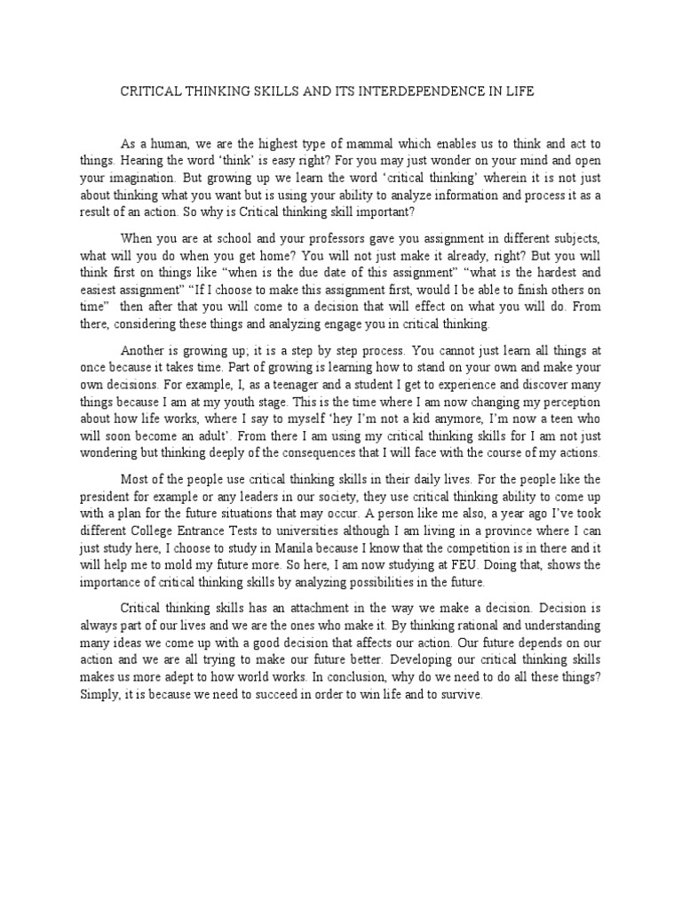 Critical Thinking Skills | PDF | Critical Thinking | Thought