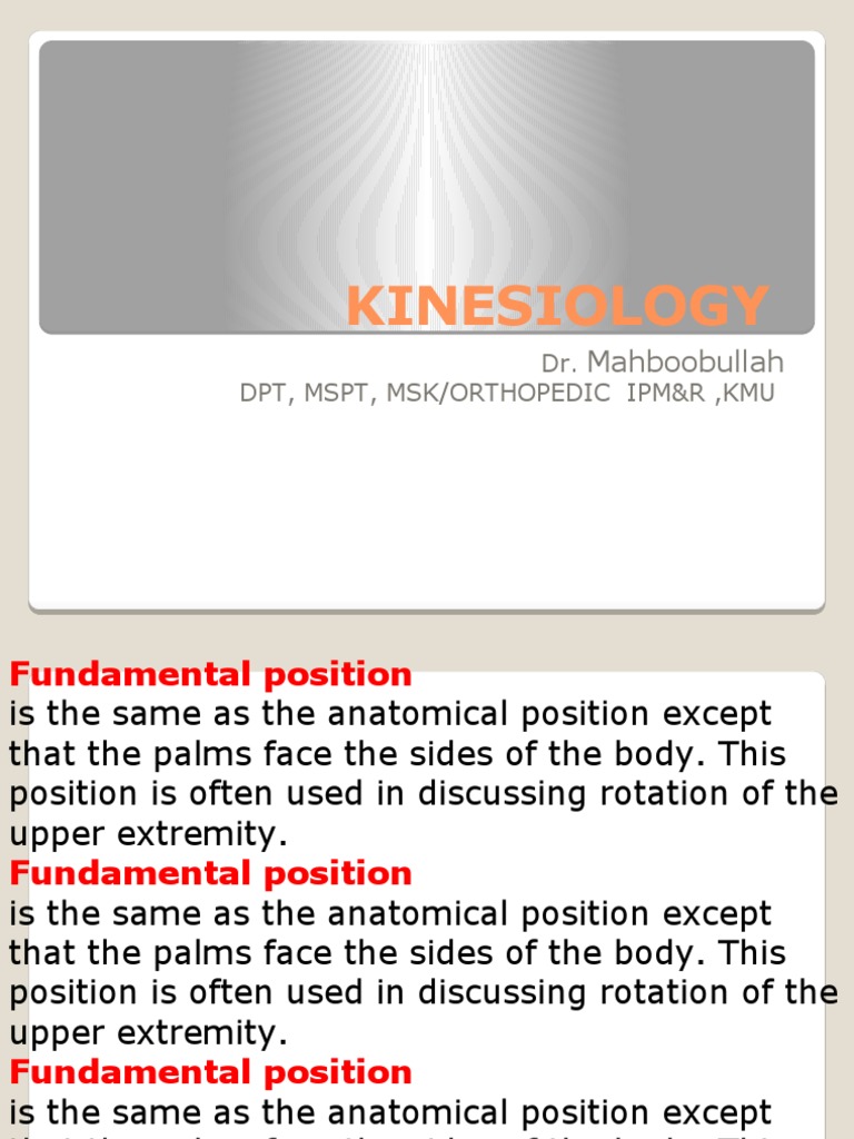 Kinesiology: Mahboobullah | Download Free PDF | Anatomical Terms Of ...