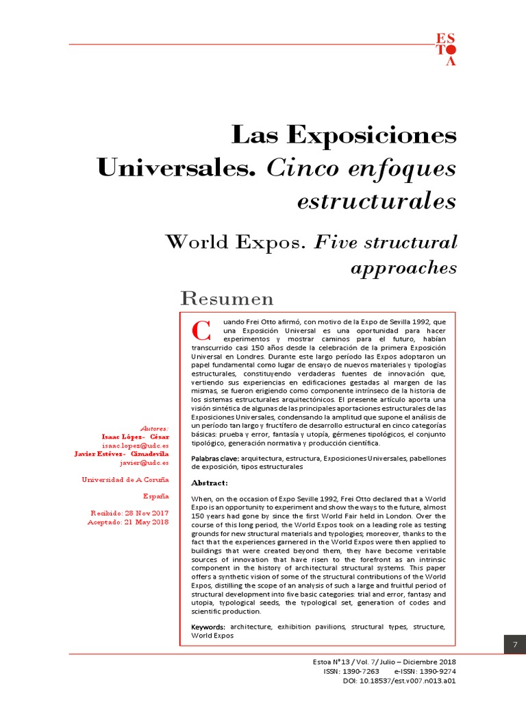 Las Exposiciones Universales. Cinco Enfoques Estructurales | PDF ...