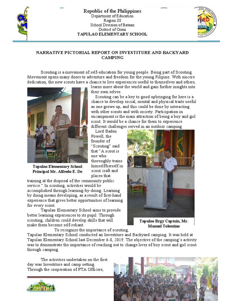 Republic of The Philippines: Narrative Pictorial Report On Investiture ...