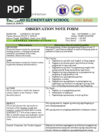 Classroom Observation Notes | PDF