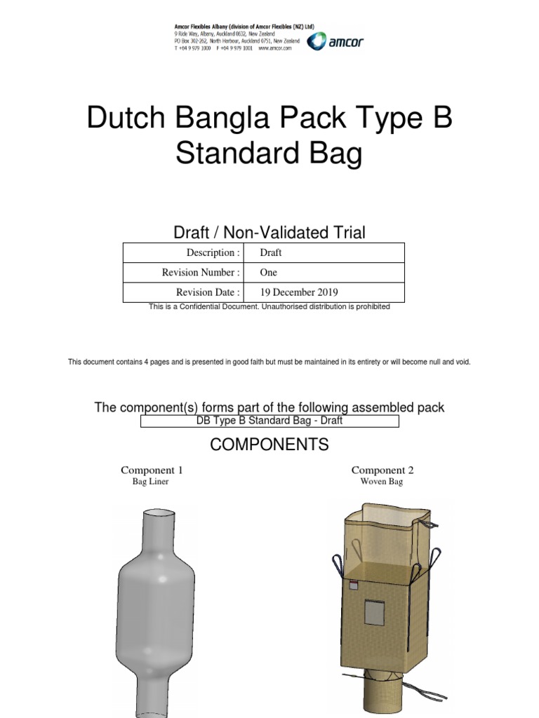 DB Type B Standard Bag Draft Spec (R1) | PDF