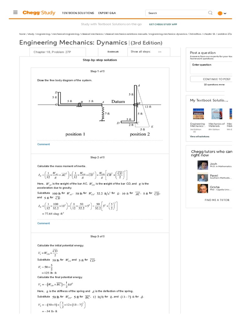 Engineering Mechanics: Dynamics: (3rd Edition) | PDF | Textbook ...