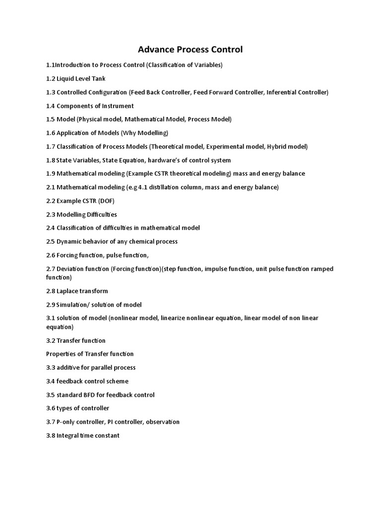 Advance Process Control | PDF