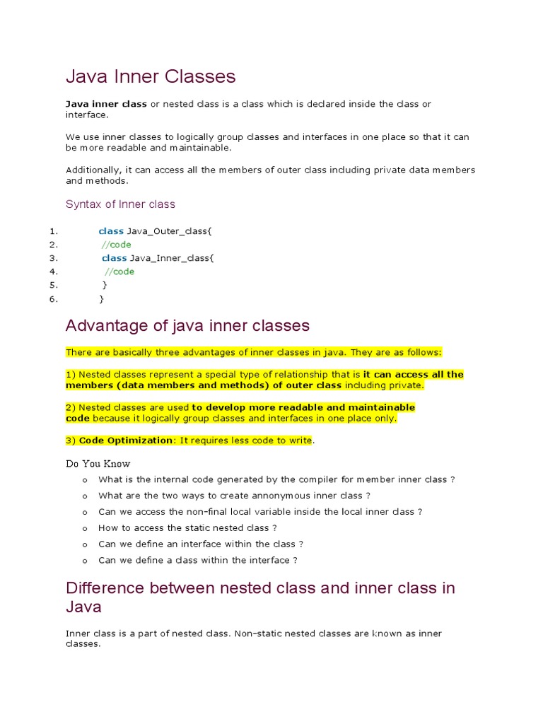 14 Inner Classes Garbage Collector And Wrapper Classes 04 Aug 2020material I 04 Aug 2020
