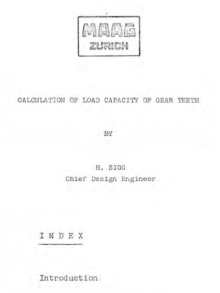 Calculation of Load Capacity of Gear Teeth: Chief Design Engineer | PDF ...