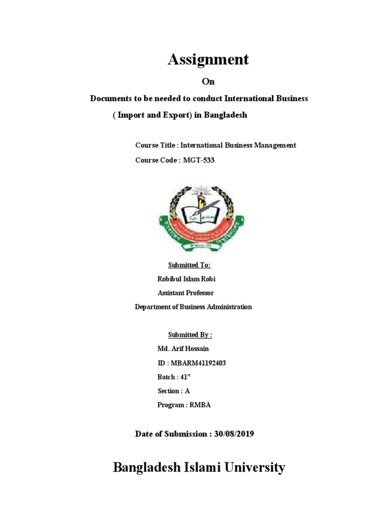 Assignment: Bangladesh Islami University | PDF