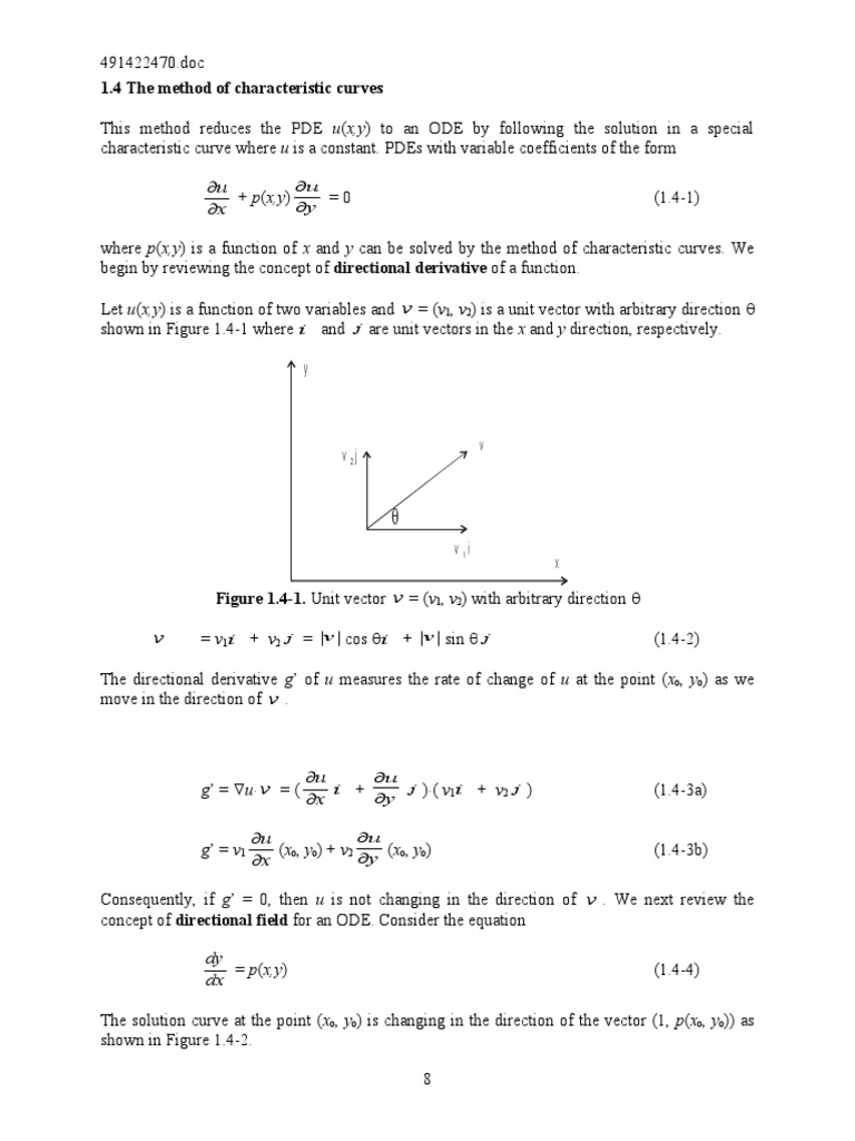 1.4 The Method of Characteristic Curves | PDF | Partial Differential ...