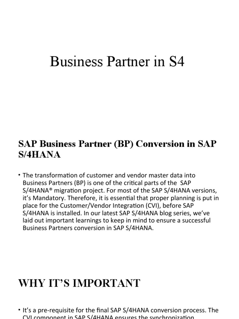 SAP S4 HANA Business Partner | PDF | Sap Se | Data Quality