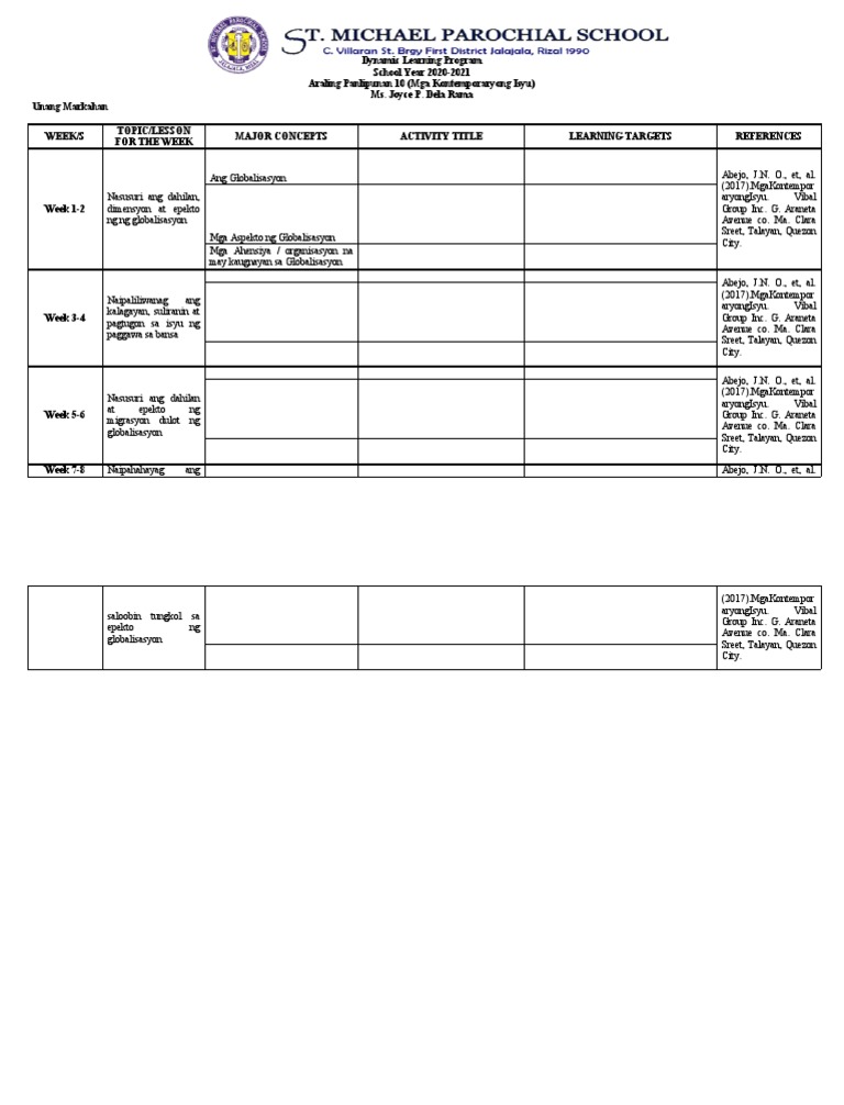 Dynamic Learning Program A.P 10 Week 1-8 | PDF