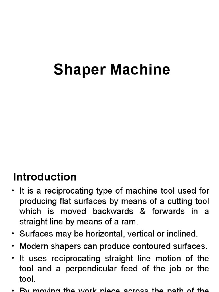 Shaper Machine | PDF | Machines | Mechanical Engineering