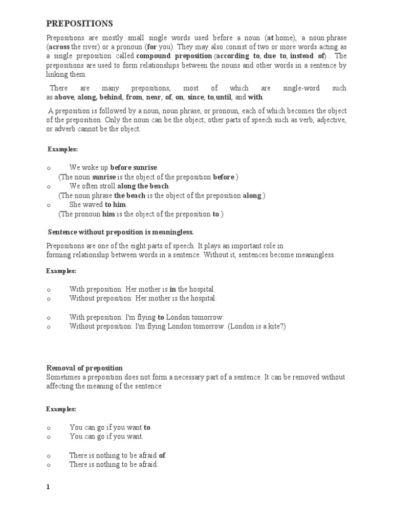 Prepositions: According To, Due To, Instead of - The | PDF | Adverb | Verb