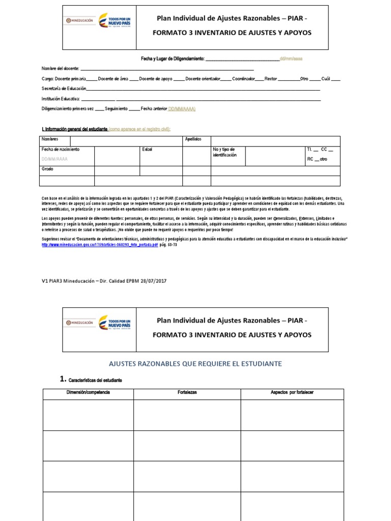 Formato Piar 3 | PDF | Maestros | Comunicación