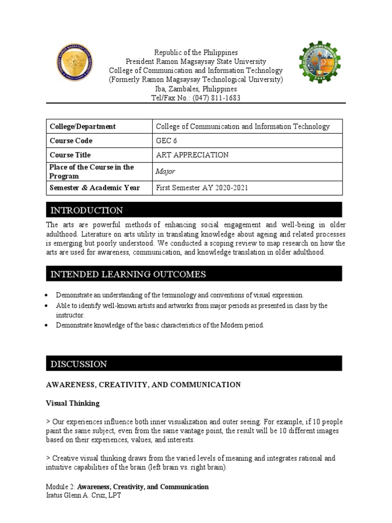 College/Department Course Code Course Title Place of The Course in The ...