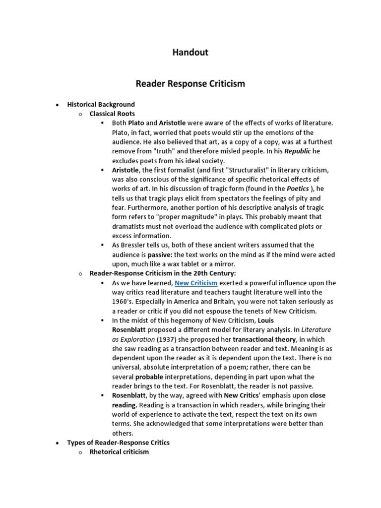 Reader Response Theory PDF | PDF | Epistemology | Cognitive Science
