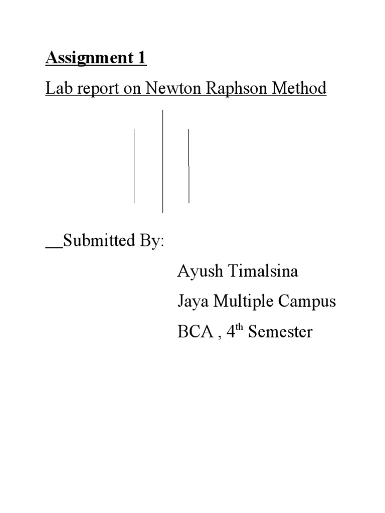 Lap Report On Newton Raphson Method Pdf Mathematics Of Computing Mathematical Concepts