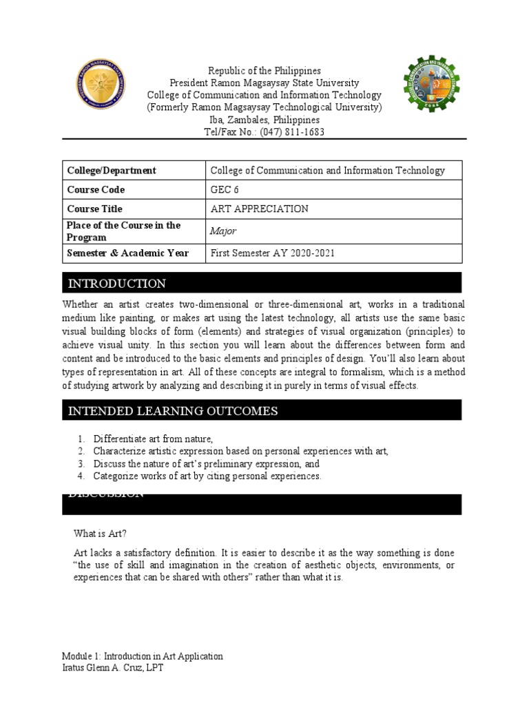 College/Department Course Code Course Title Place of The Course in The ...